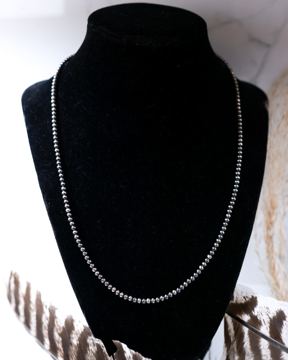 Navajo Pearl Necklace - 3MM 20” – Smokin' Blues Turquoise